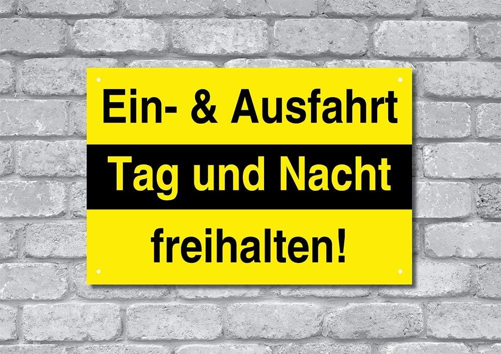 Einfahrt freihalten!” Aluminium Sign with 4 Holes (4 mm) 30 x 20 cm 3 ...