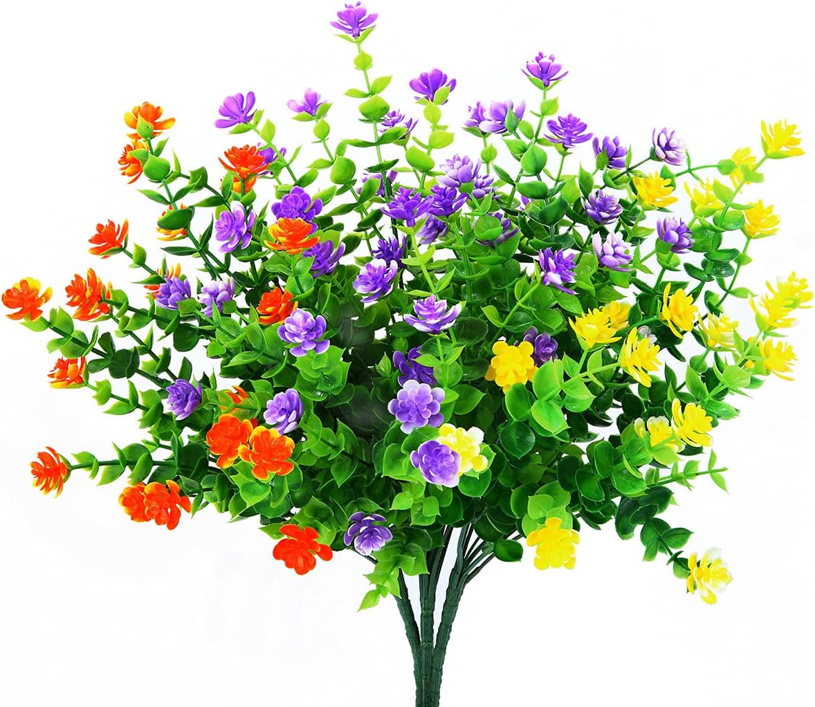 ICEBLUEOR 6 Bundles of 6 Colors Artificial Flowers,Fake Silk Daisy ...