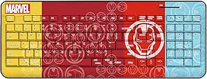 Amazon.com: Teclado USB inalámbrico Marvel Avengers Iron Man Sigil ...