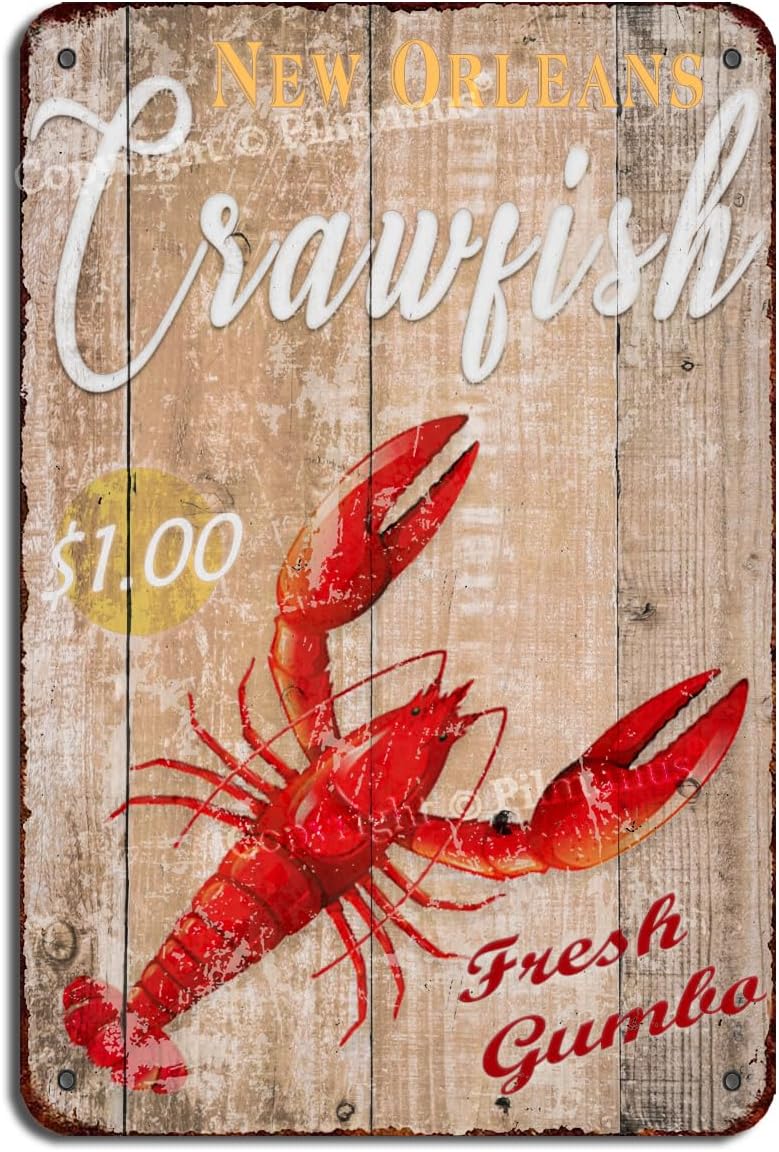 Amazon.com: Metal Tin Signs new orleans New Orleans Crawfish Fresh ...