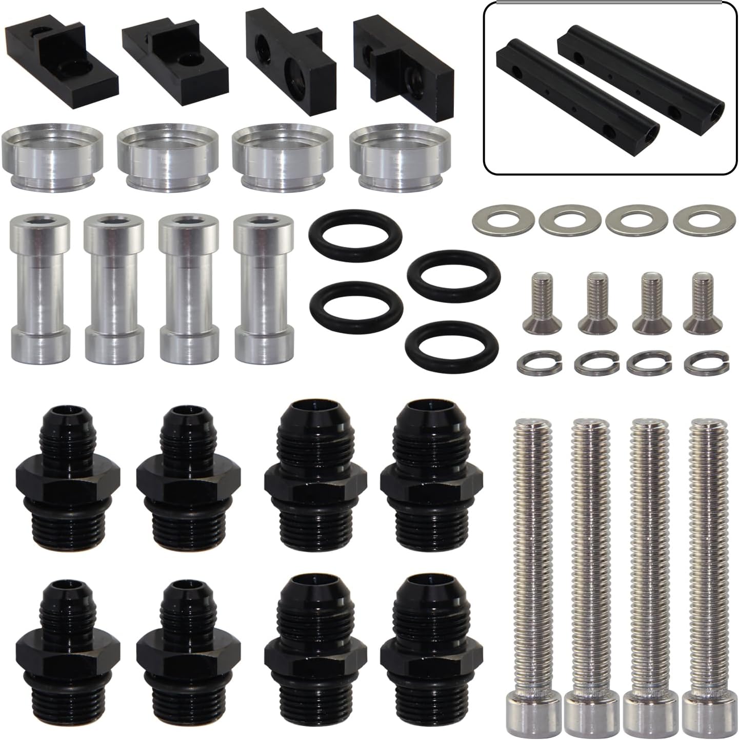 Amazon.com: Top Feed Oil Fuel Injector Rail w/Fitting Kit Fits For ...