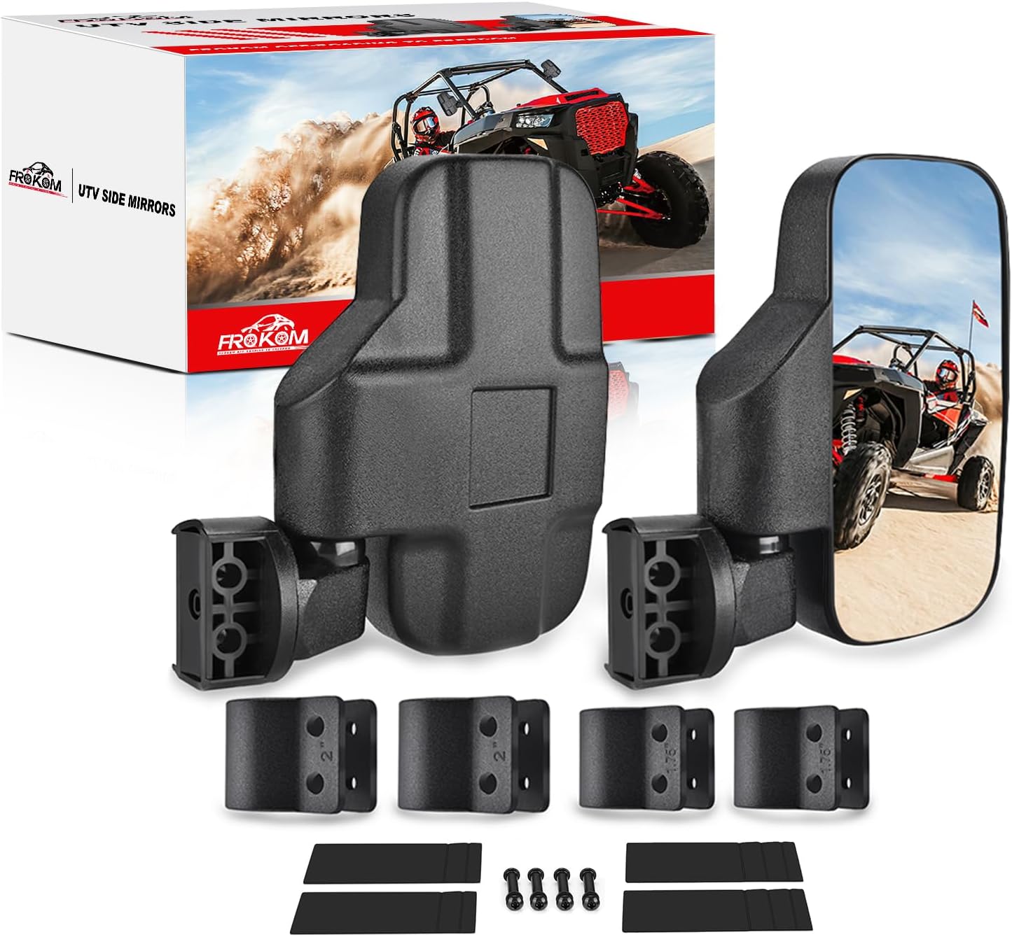 Amazon.com: UTV Universal Side/Rear View Mirror (1.75" Round Tube ...