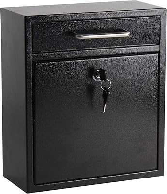 KYODOLED Steel Key Lock Mail Boxes Outdoor,Locking Wall Mount Mailbox ...