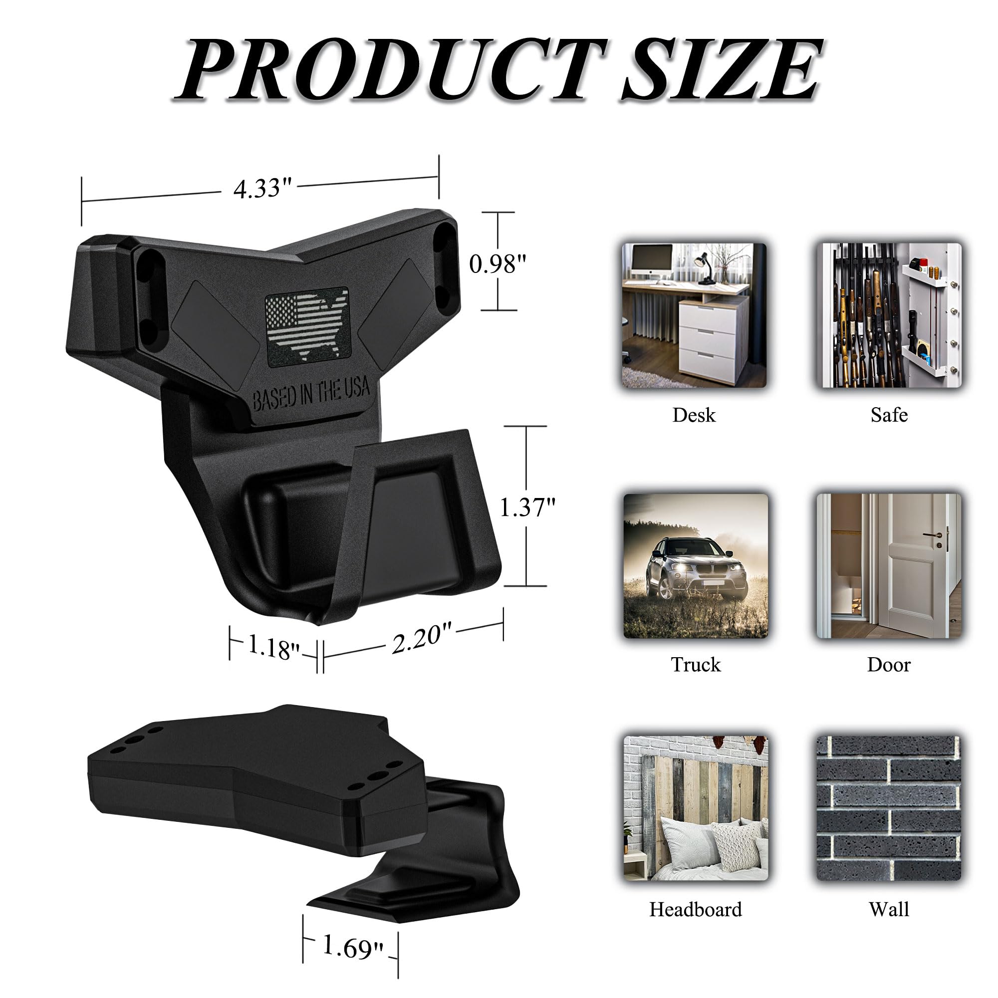 Snapklik.com : 1 Pack Magnetic Gun Mount - Magnetic Car Holster