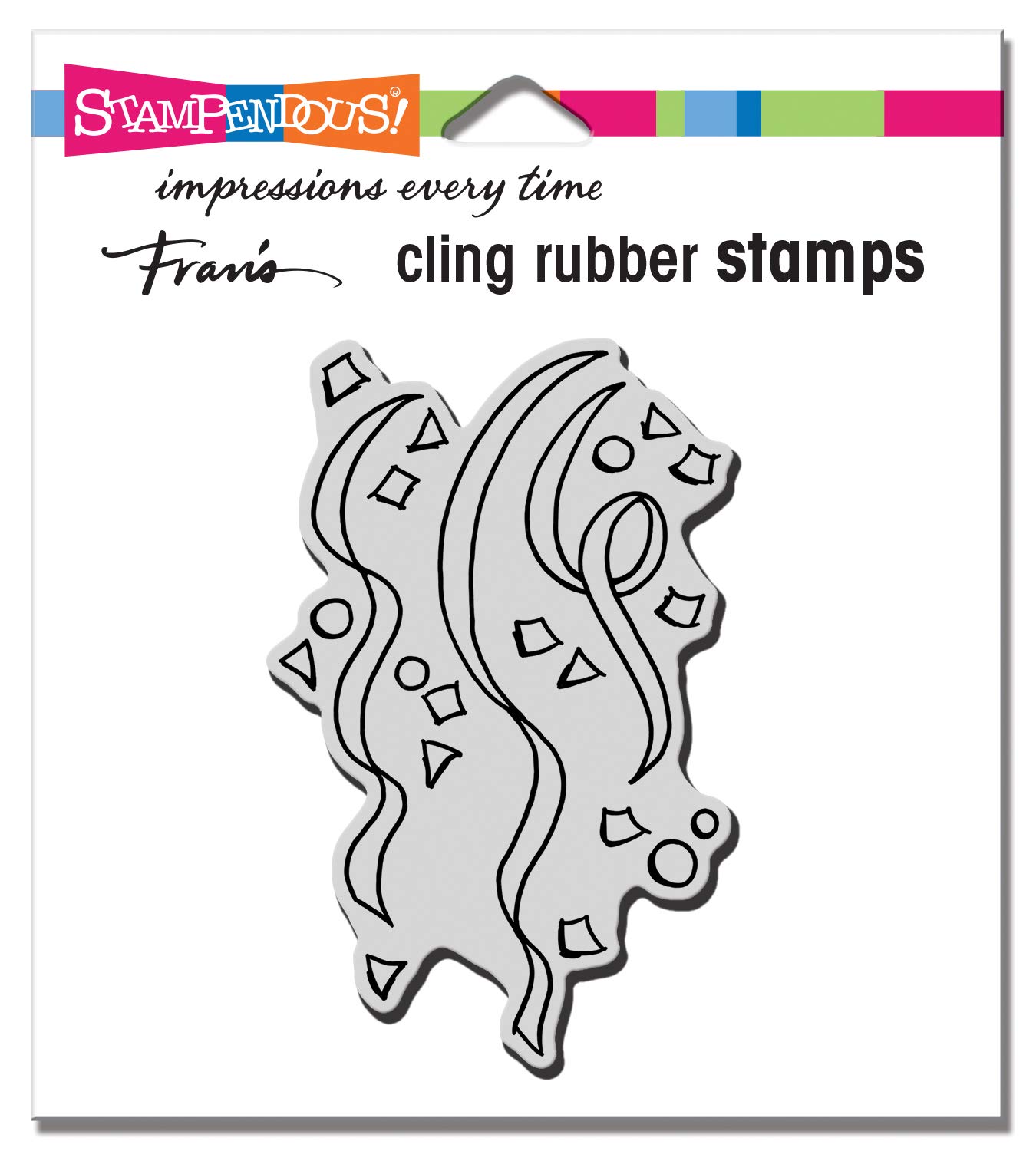 Amazon.com: Stampendous Cling Stamp-Confetti Streamers, Grey : Home ...