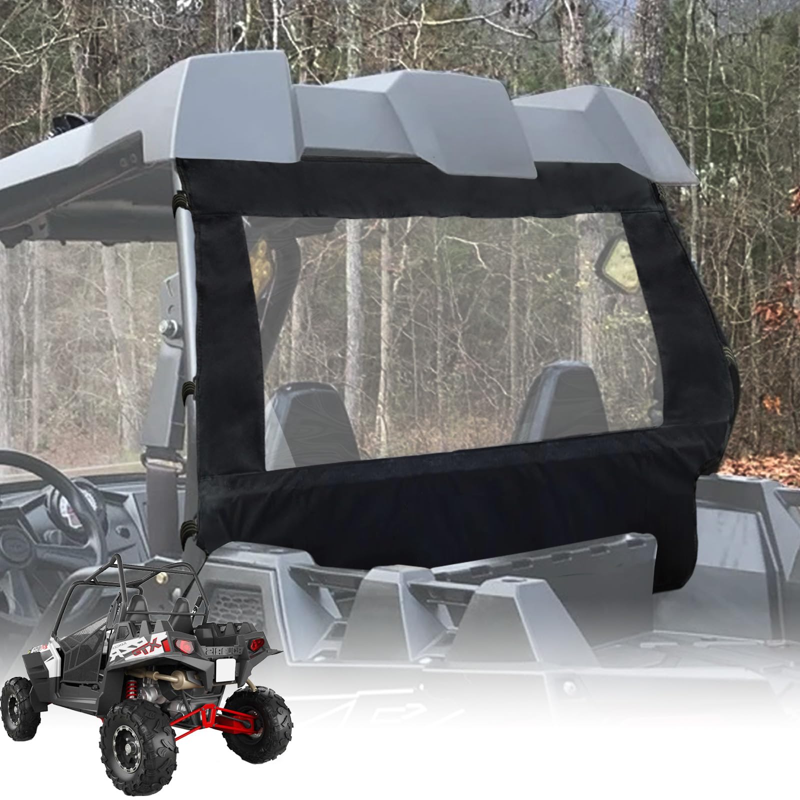 Amazon.com: QYMOTO Polaris RZR XP 900 Rear Window,Rear Windshield ...