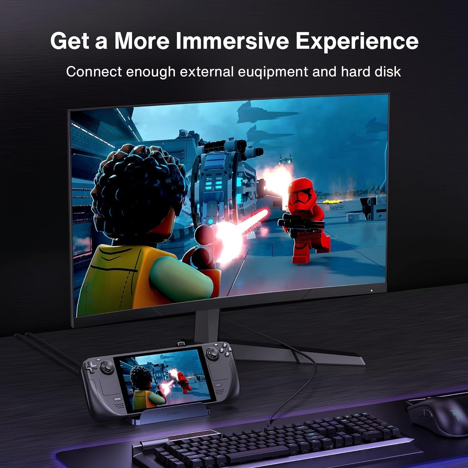 Snapklik.com : iVANKY ROG Ally/Steam Deck OLED Dock, 6-in-1 Hub Docking ...