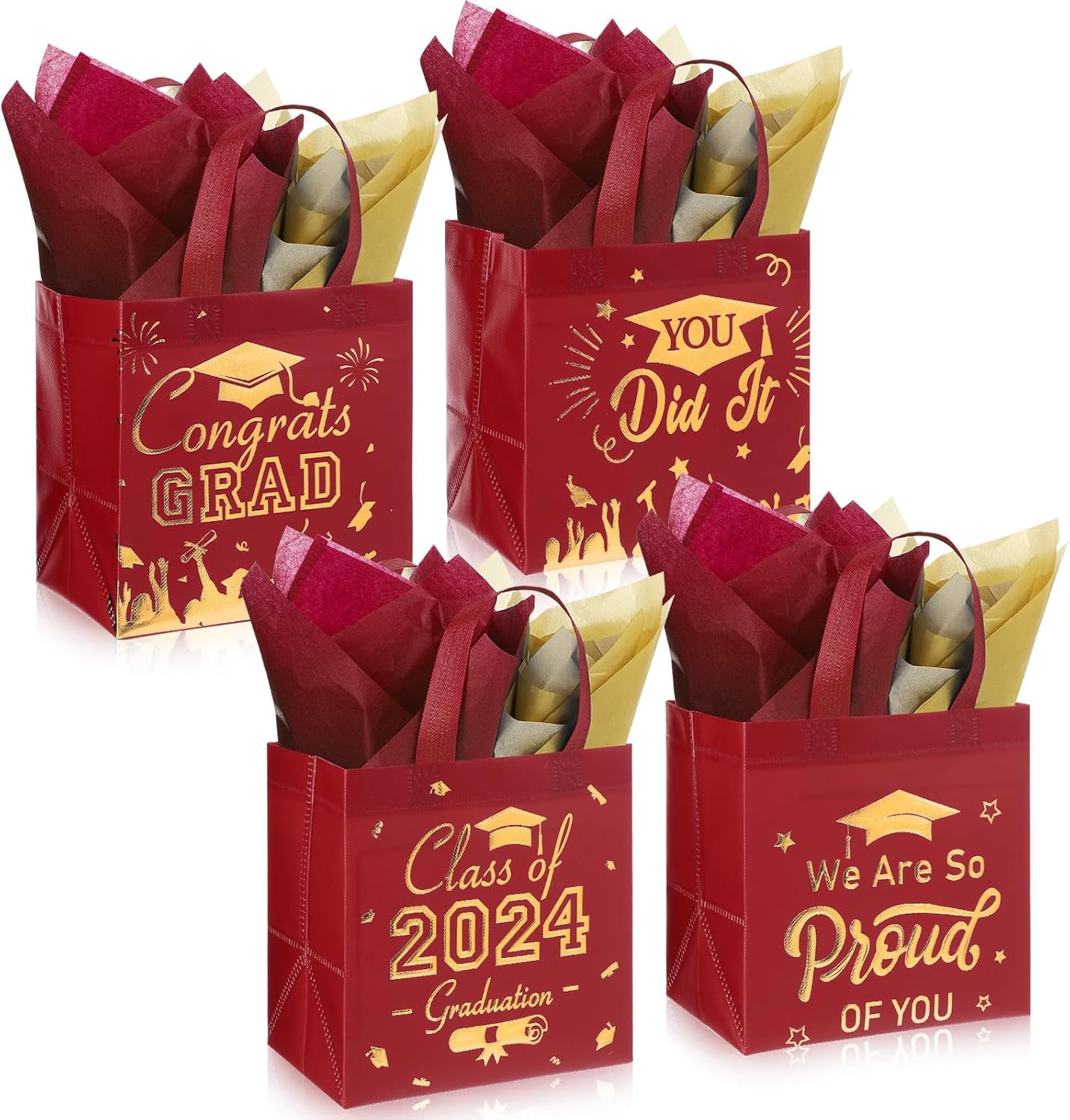 Amazon.com: Capoda 48 Pack Graduation Gift Bags with Tissues 8 x 8 x 6 ...