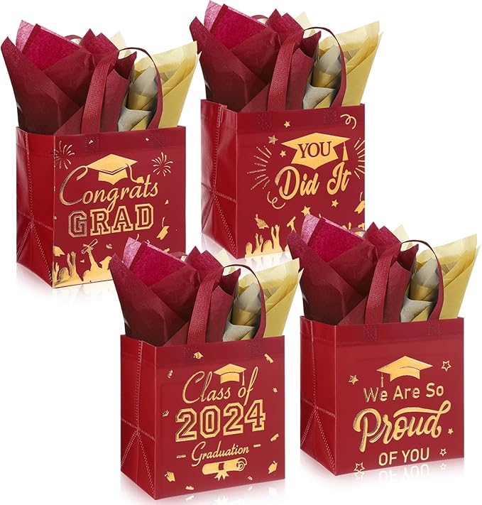Amazon.com: Capoda 48 Pack Graduation Gift Bags with Tissues 8 x 8 x 6 ...