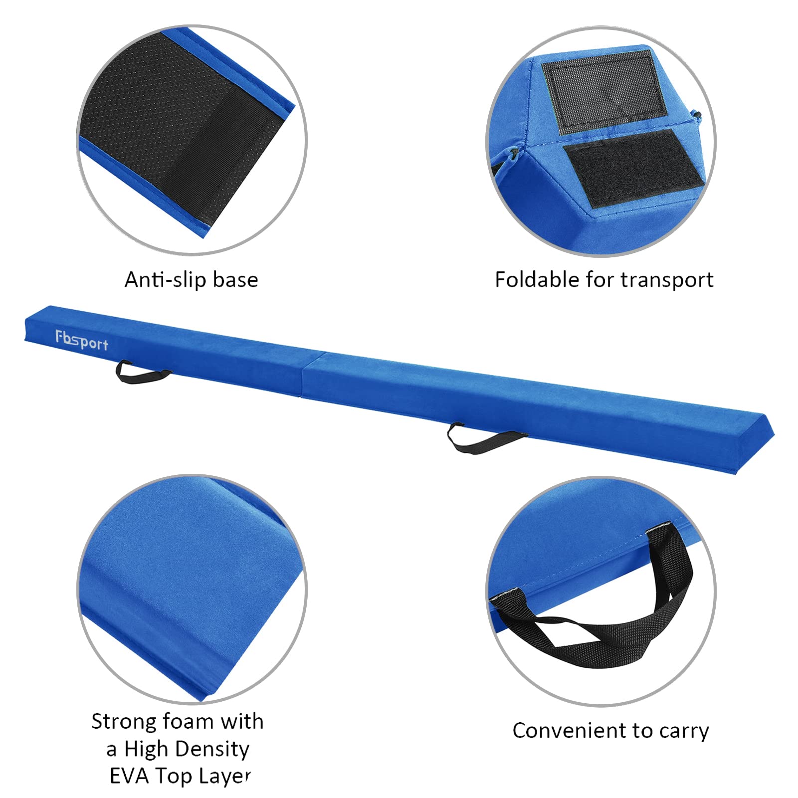 240 CM Folding Gymnastics Balance Beam Kids Training Beam Foldable ...