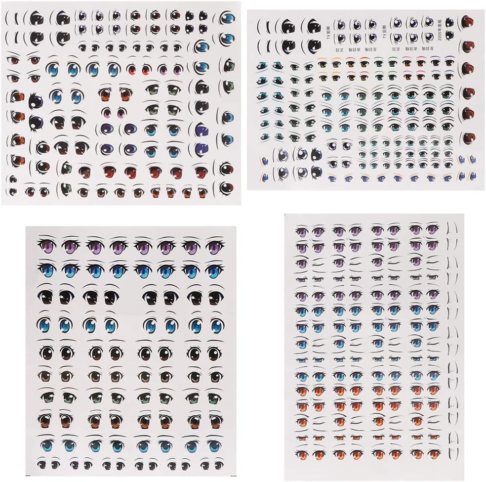 Amazon.com: Doll Accessories, Cute Cartoon Eyes Anime Figurine Dolls ...