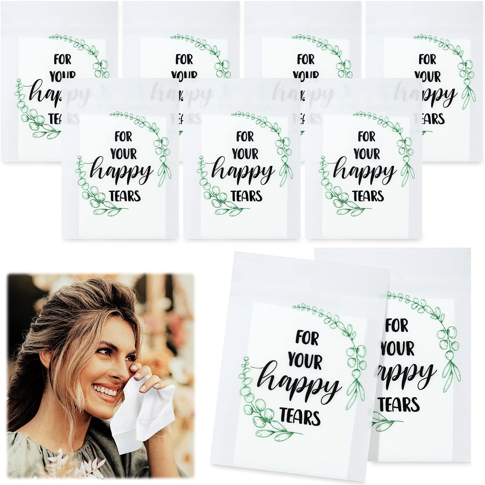 Amazon.com: 50 Pieces for Your Happy Tears Tissues Wedding Facial ...