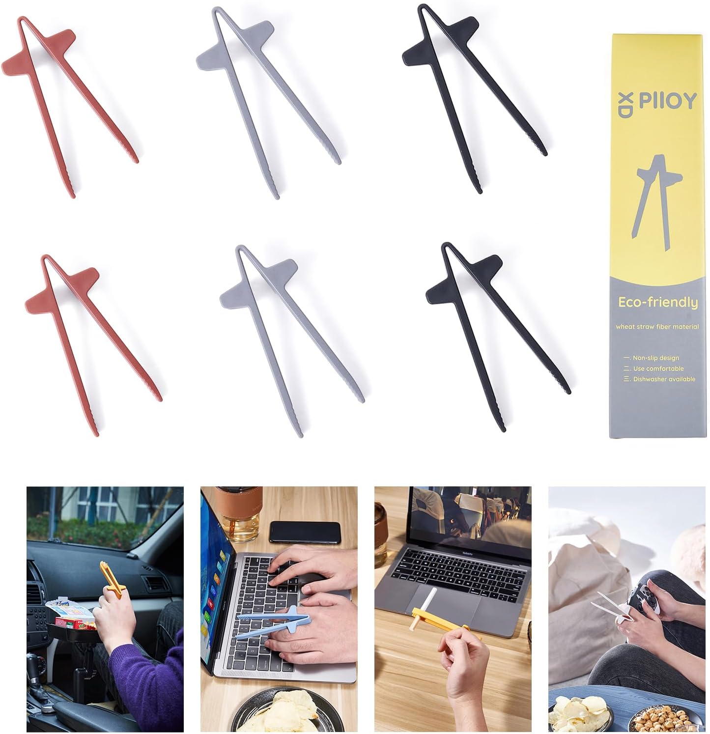 Amazon.com: DXPIIOY 6PCS Wheat Straw Fiber Finger Chopsticks,Best Hands ...