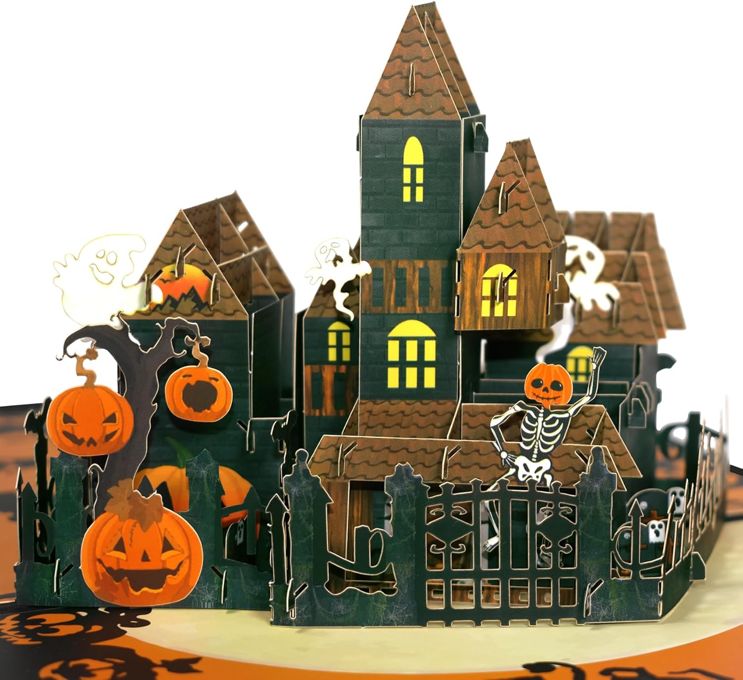 Amazon.com : GREETING ART Halloween Cards, Pumpkins & Castle, Pop Up ...