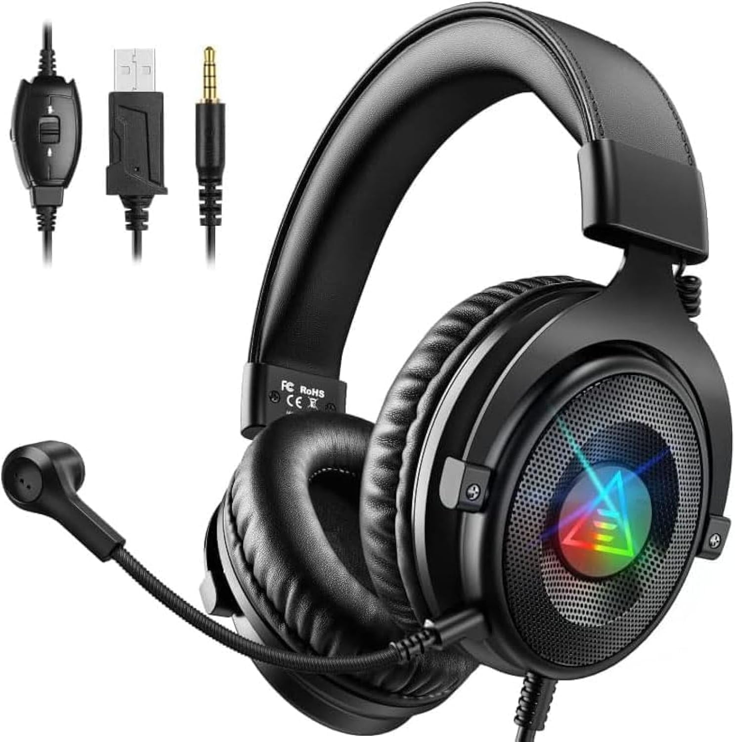 EKSA E900 DL RGB Gaming Headset for PC - Computer Headset with ...