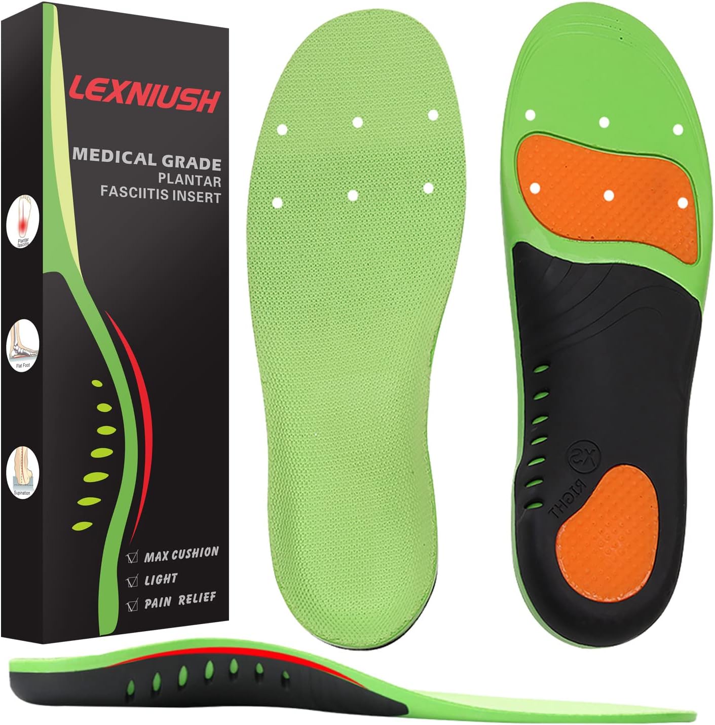 Amazon.com: XSTANCE Insoles for Shoes and Work Boots | Plantar ...