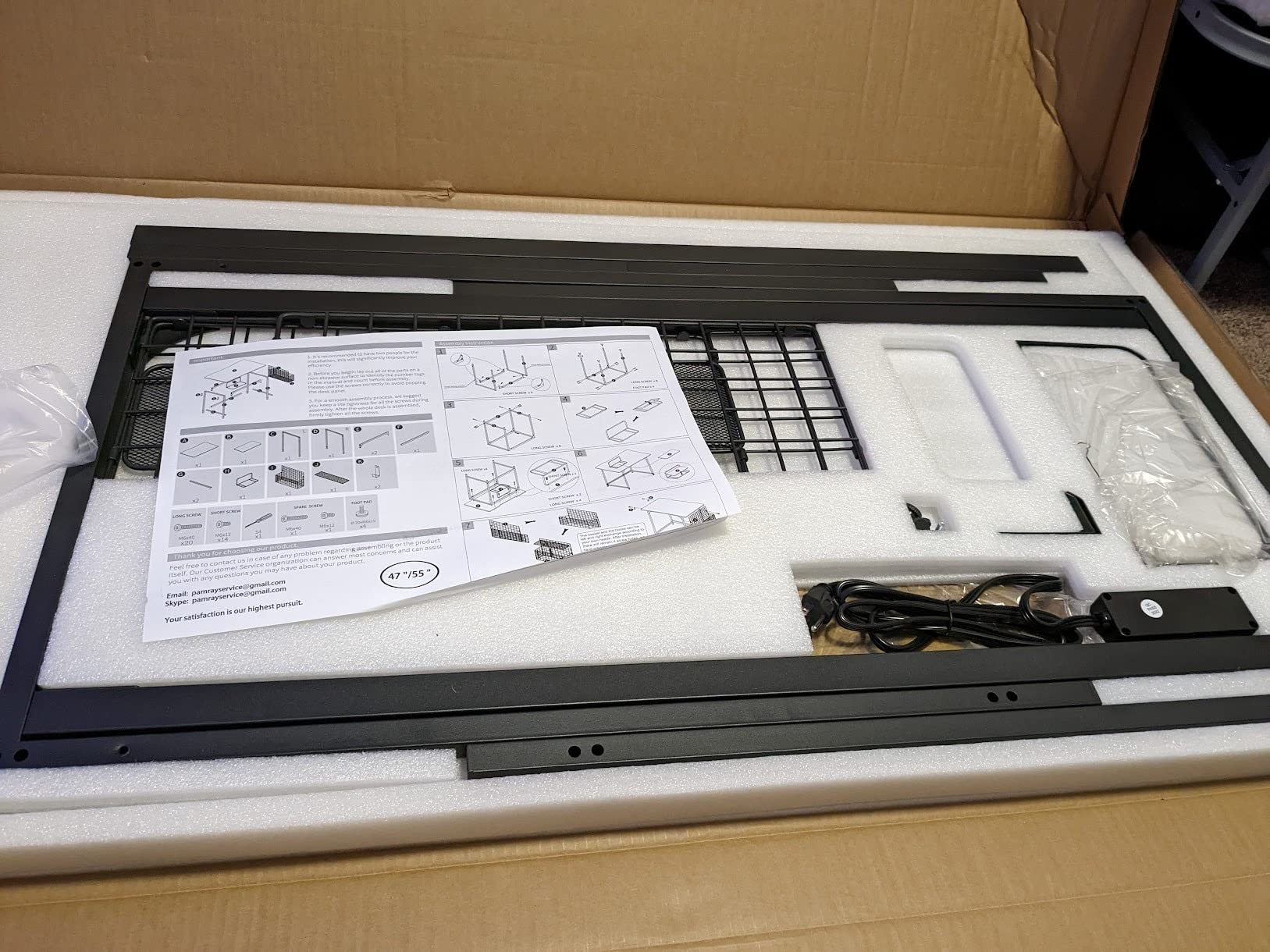 $17/mo - Finance PAMRAY 40 inch Computer Desk with Built-in Outlet ...