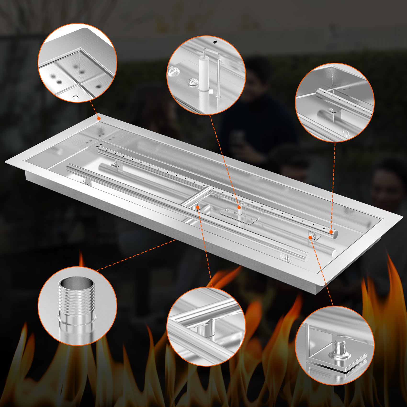 Snapklik.com : Onlyfire 30 X 10 Inch Drop-in Fire Pit Pan Kit ...