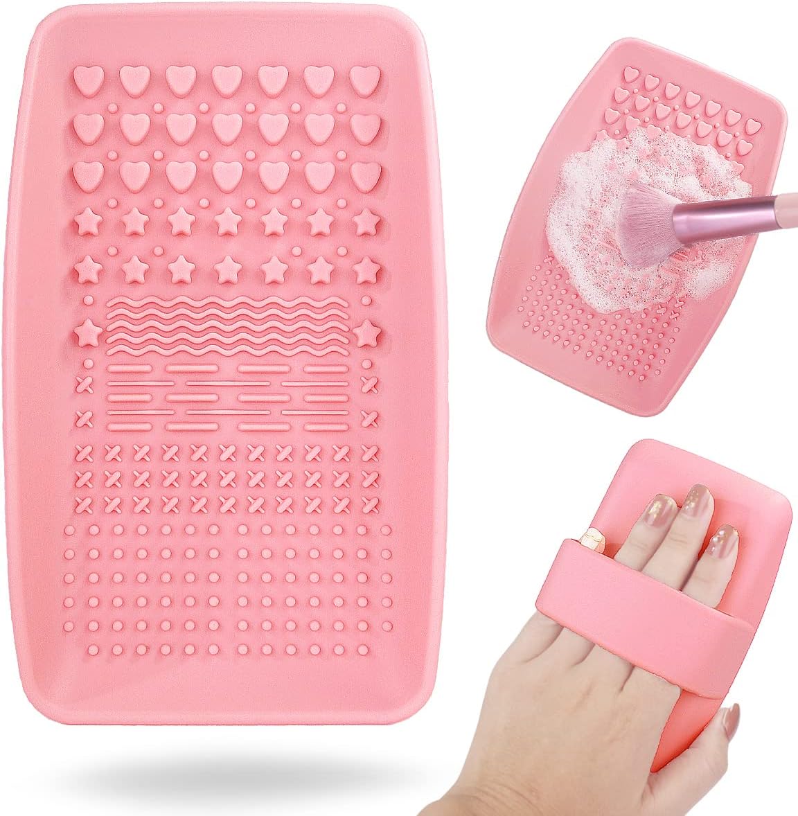 Amazon.com: Makeup Brush Cleaning Pad, Brush Cleaning Mat, Silicone ...
