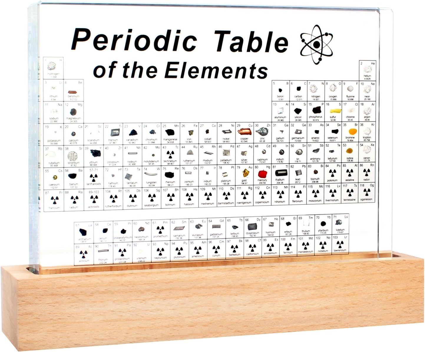 Periodic Table with Real Element Specimen, Scientific educational ...