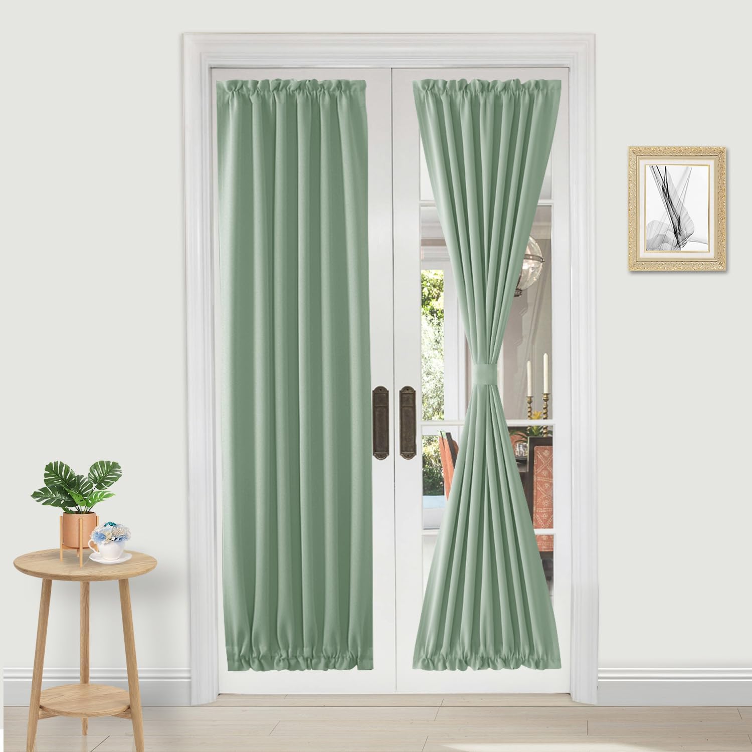 Amazon.com: DWCN French Door Curtains – Rod Pocket Thermal Blackout ...