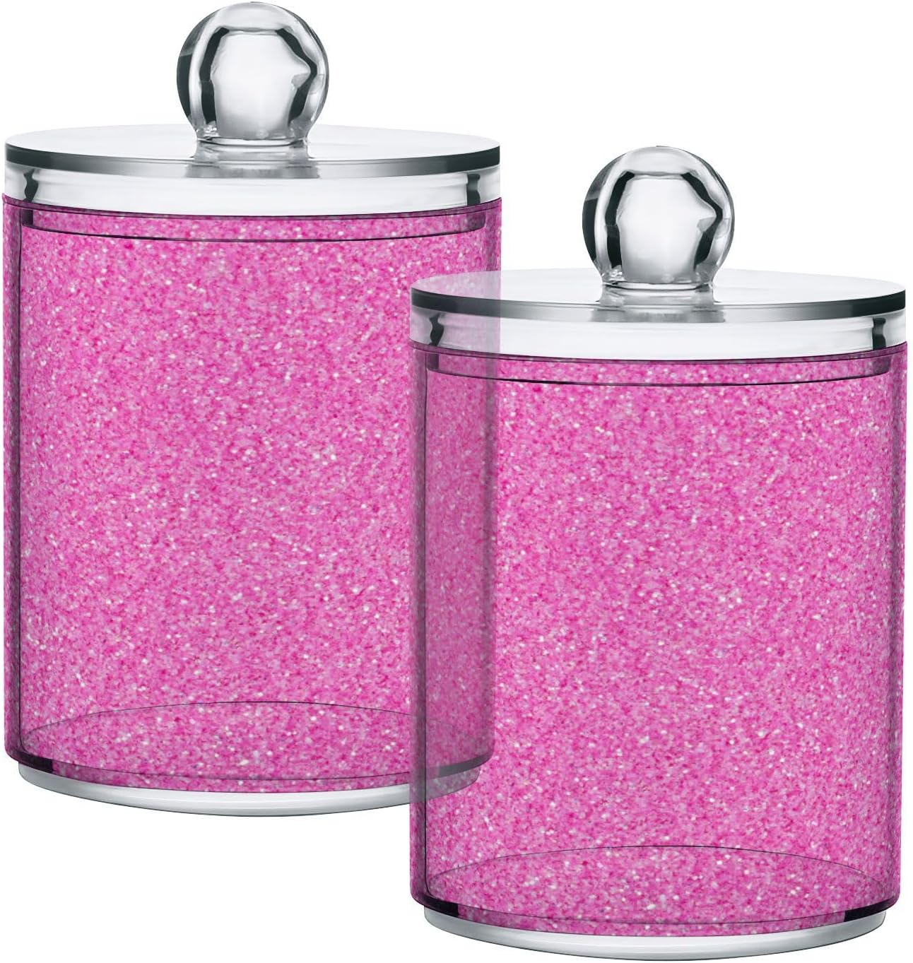 Amazon.com: Violet Pink Glitter Qtip Dispenser Apothecary Jars Bathroom ...