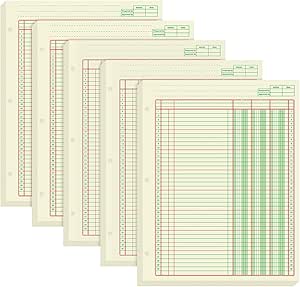 Amazon.com : Fulmoon 5 Pack 250 Sheets Ledger Paper Accounting Columnar ...