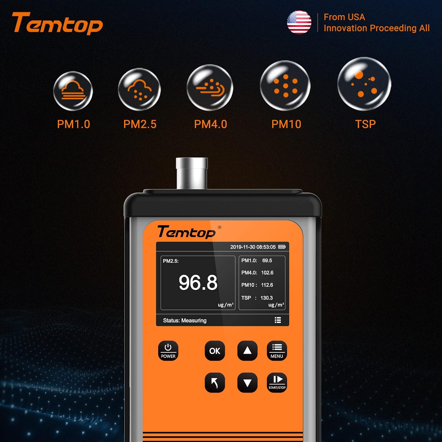 Buy Temtop Particle Counter Aerosol Dust Monitor Professional Cleanroom ...