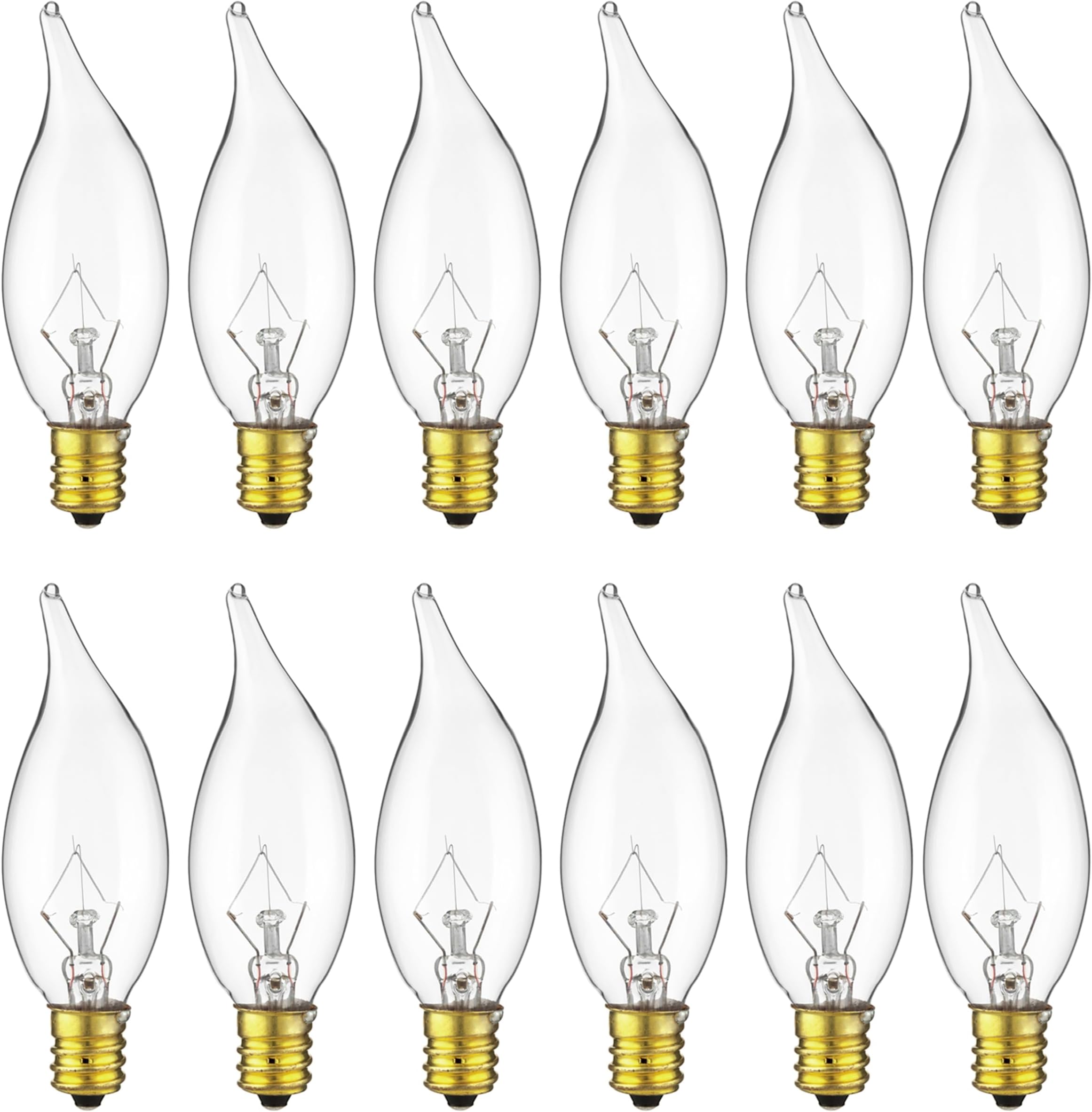 Feit Electric Bp25efc 25 Watt Clear Flame Tip Chandelier Light Bulb 2 ...