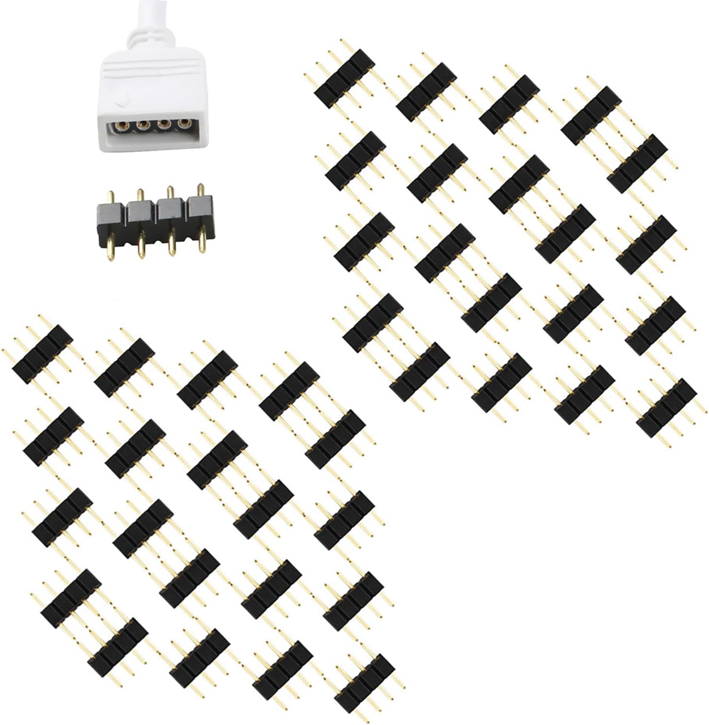 Generic 4 PIN 8MM Connector Adapter for LED Strip Light (2835 3528 RGB ...