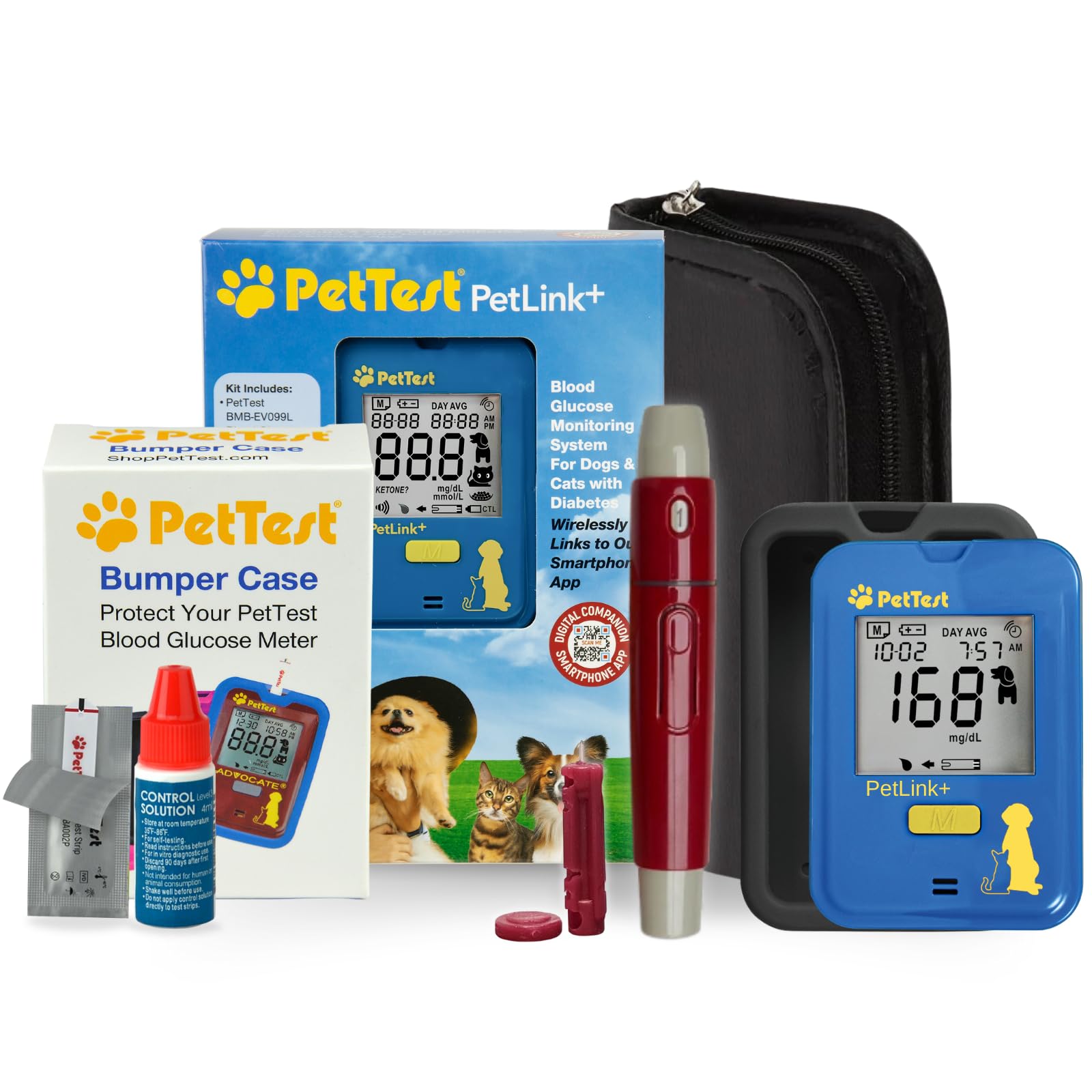 Buy Expert Pet Glucose Monitoring Kit and Black Bumper Case for Dogs ...