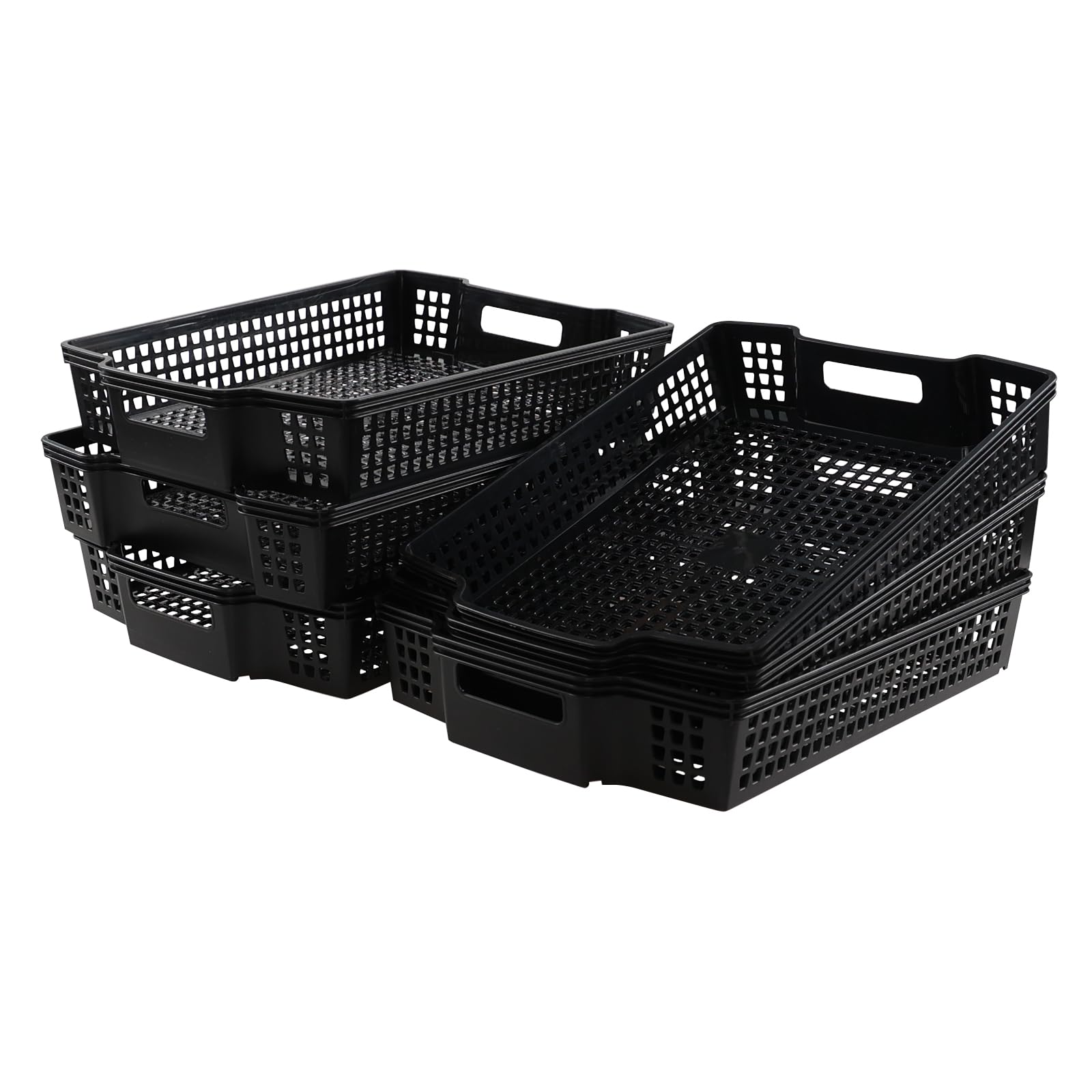 Amazon.com: Yuright 6 Packs Stacking Storage Basket Tray, Plastic A4 ...