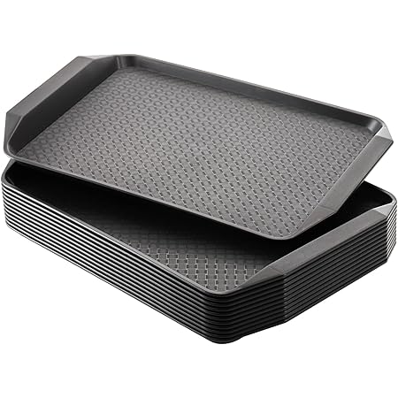 Amazon.com: MAHIONG 12 Pack 16 x 12 Inch Black Cafeteria Trays, Large ...