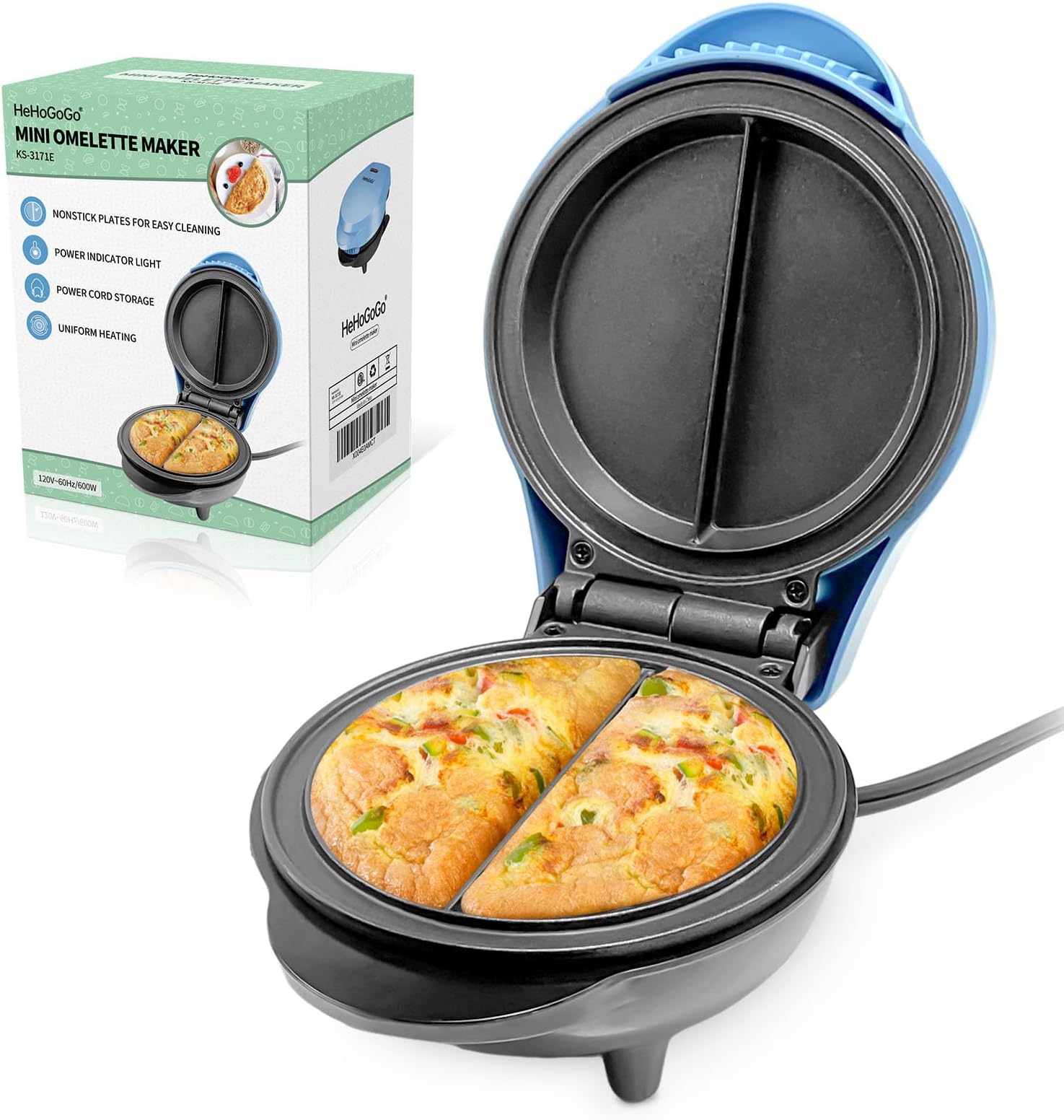 Amazon.com: HeHoGoGo Mini Electric Omelet Maker Non-Stick Frittata ...