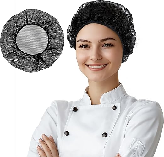 Psyqtsuary 10 Pcs Mesh Chef Hat Unisex Kitchen Cooking Hat Elastic Hair ...