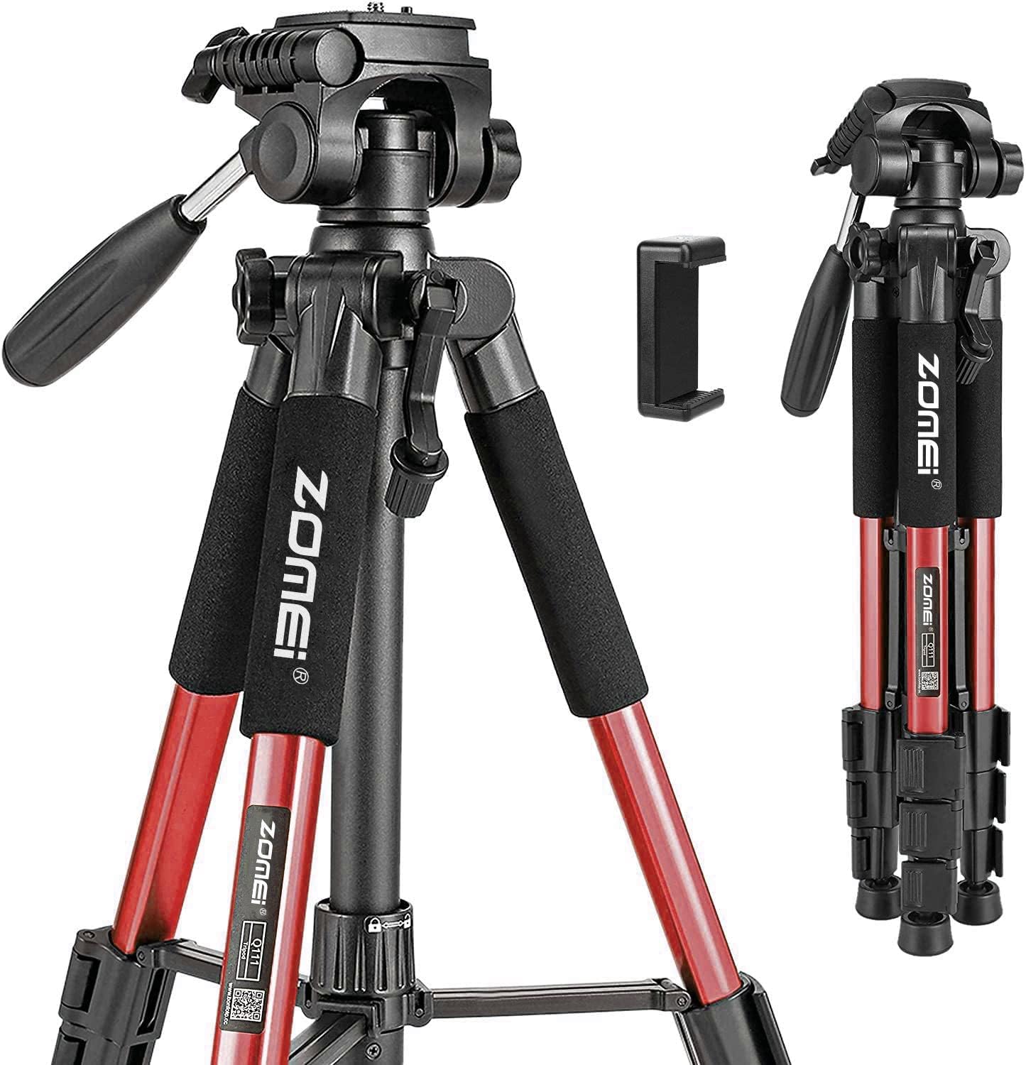 Camera Tripod, ZOMEI Q111 55-inch Smartphone Tripod Flexible Aluminum ...