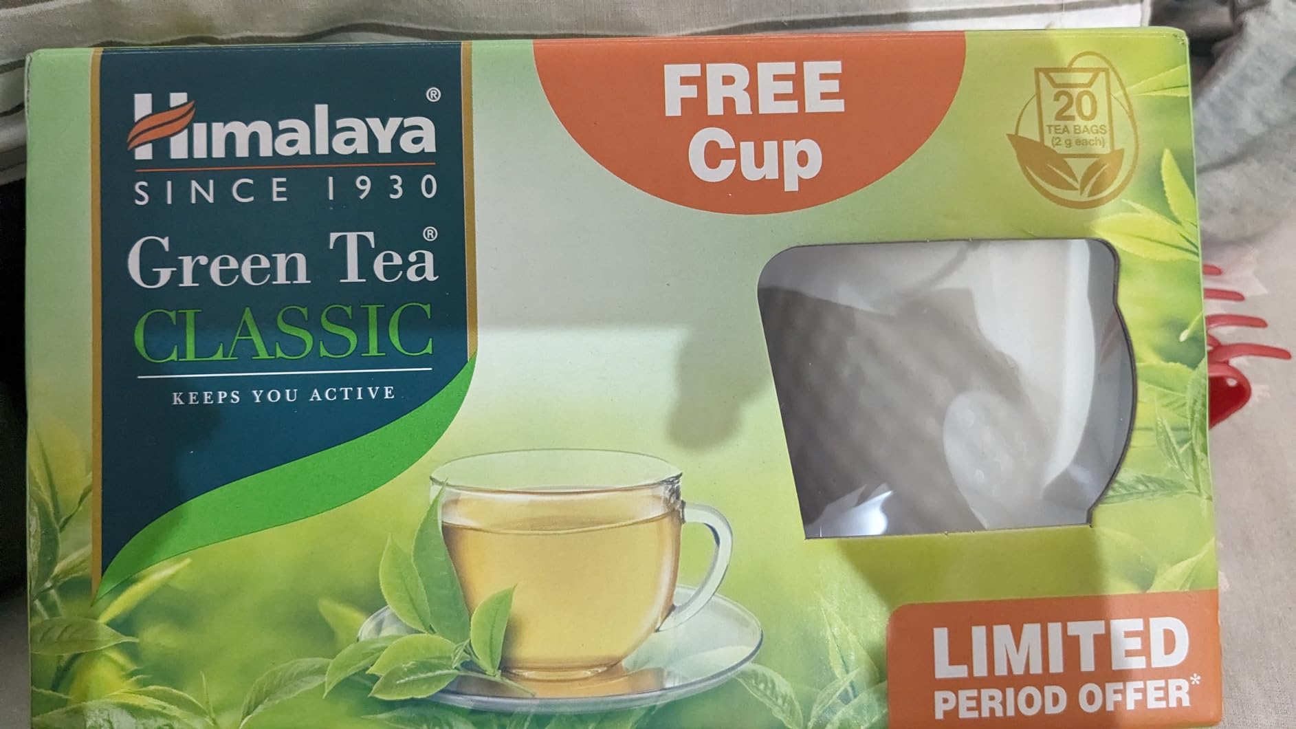Himalaya Green Tea Classic|20 Tea Bags|Free Cup|No Artificial Flavors ...