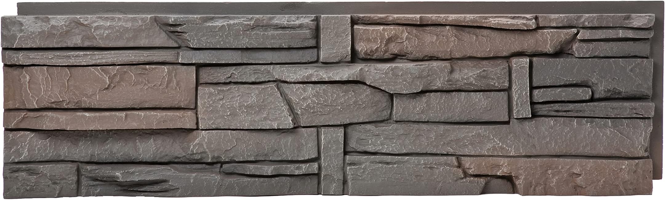 GenStone Faux Stacked Stone Panel 41" x 11.25" in Coffee Color for Do ...