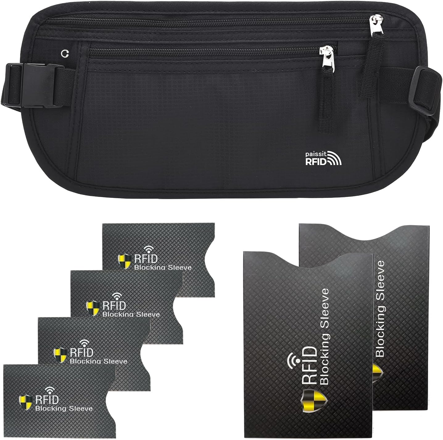 Amazon.com | Unisex Money Belt with RFID Blocking Sleeves, Slim ...