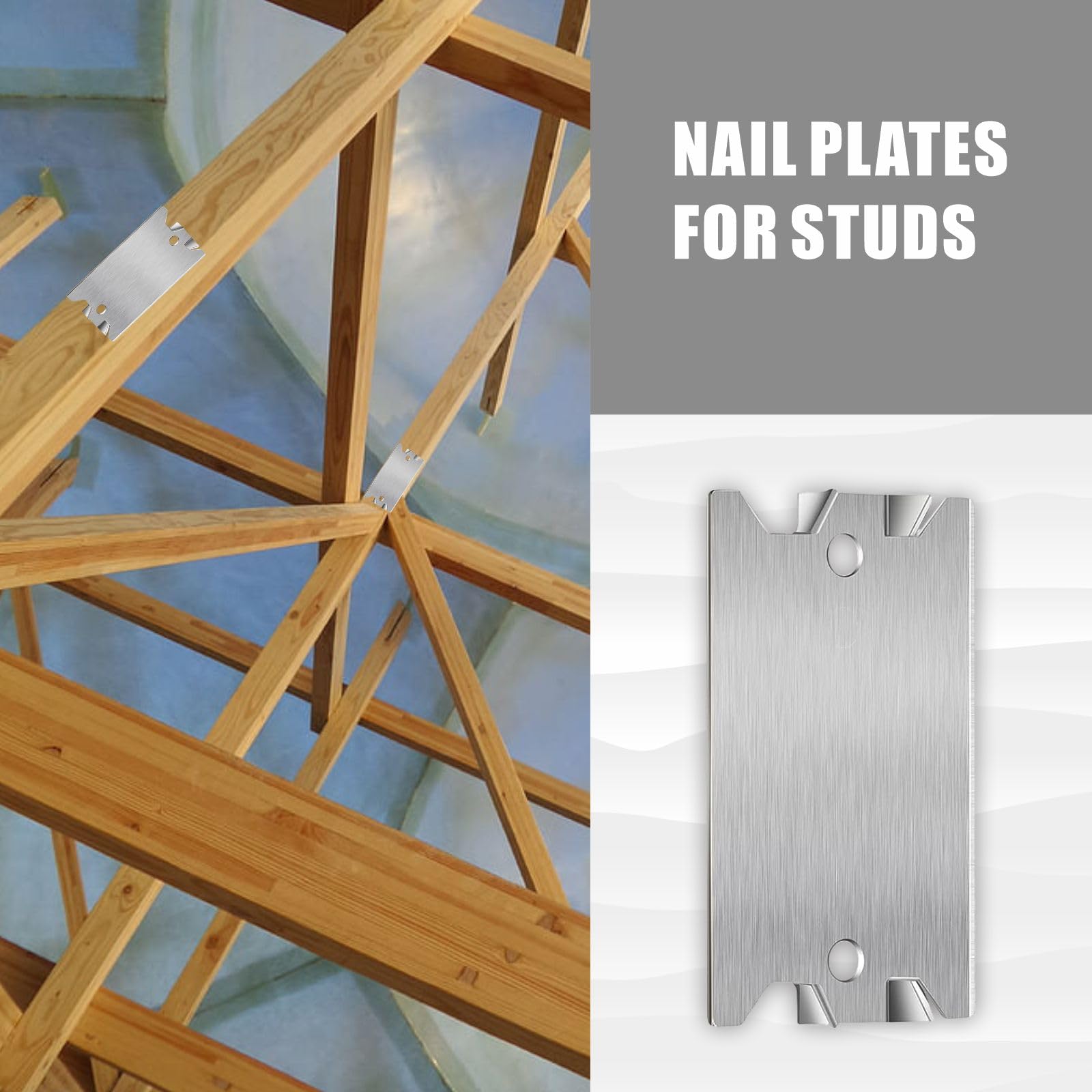 Stud Nail Plates 50Pack Nail Plate For Wood Studs, Cable Wire Protector ...