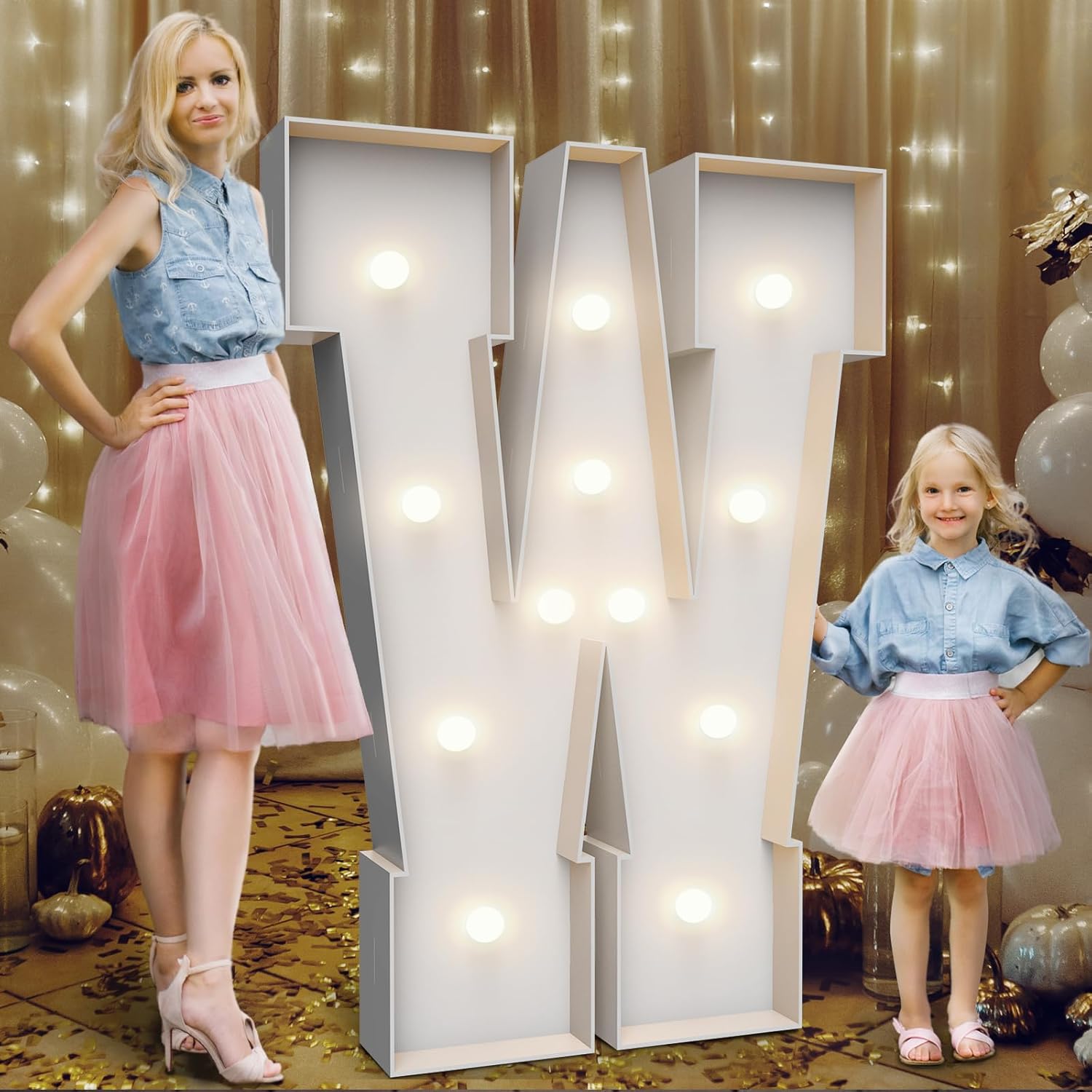 Amazon.com: 4FT Marquee Light Up Letters W,Party Decoration Large ...