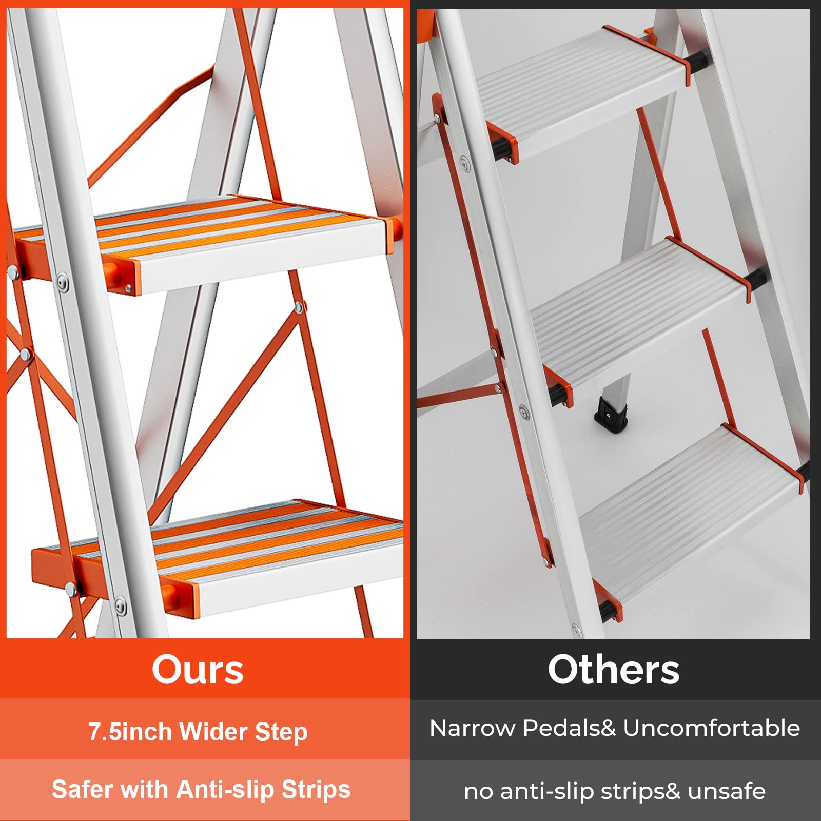 Snapklik.com : LUISLADDERS Step Ladder 4 Step Lightweight Folding Step ...