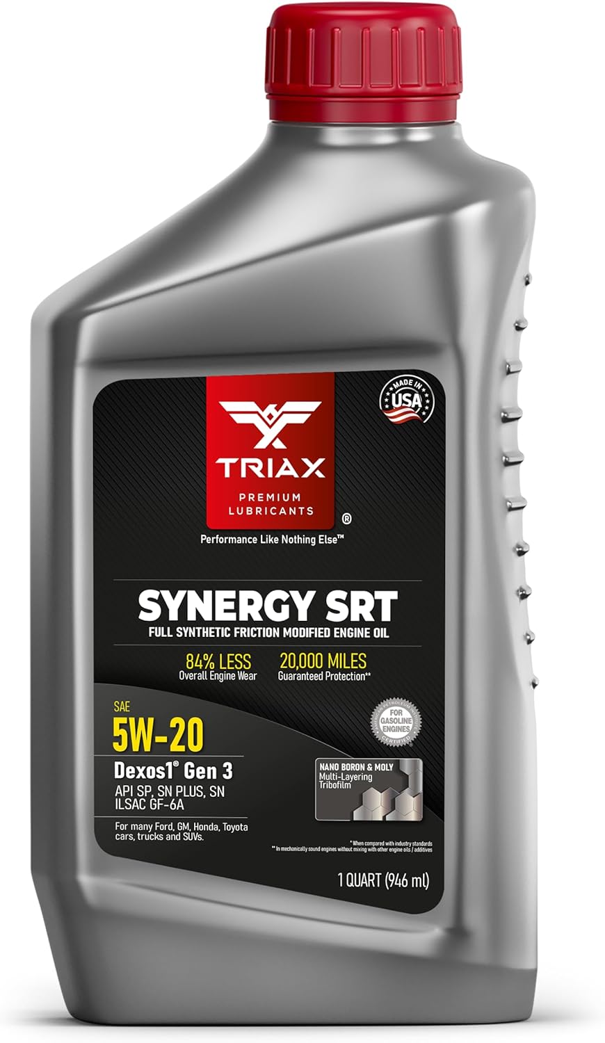 Triax Synergy Full Synthetic Engine Oil, 5W-20, SN Dex 1 Gen 2, 15K ...