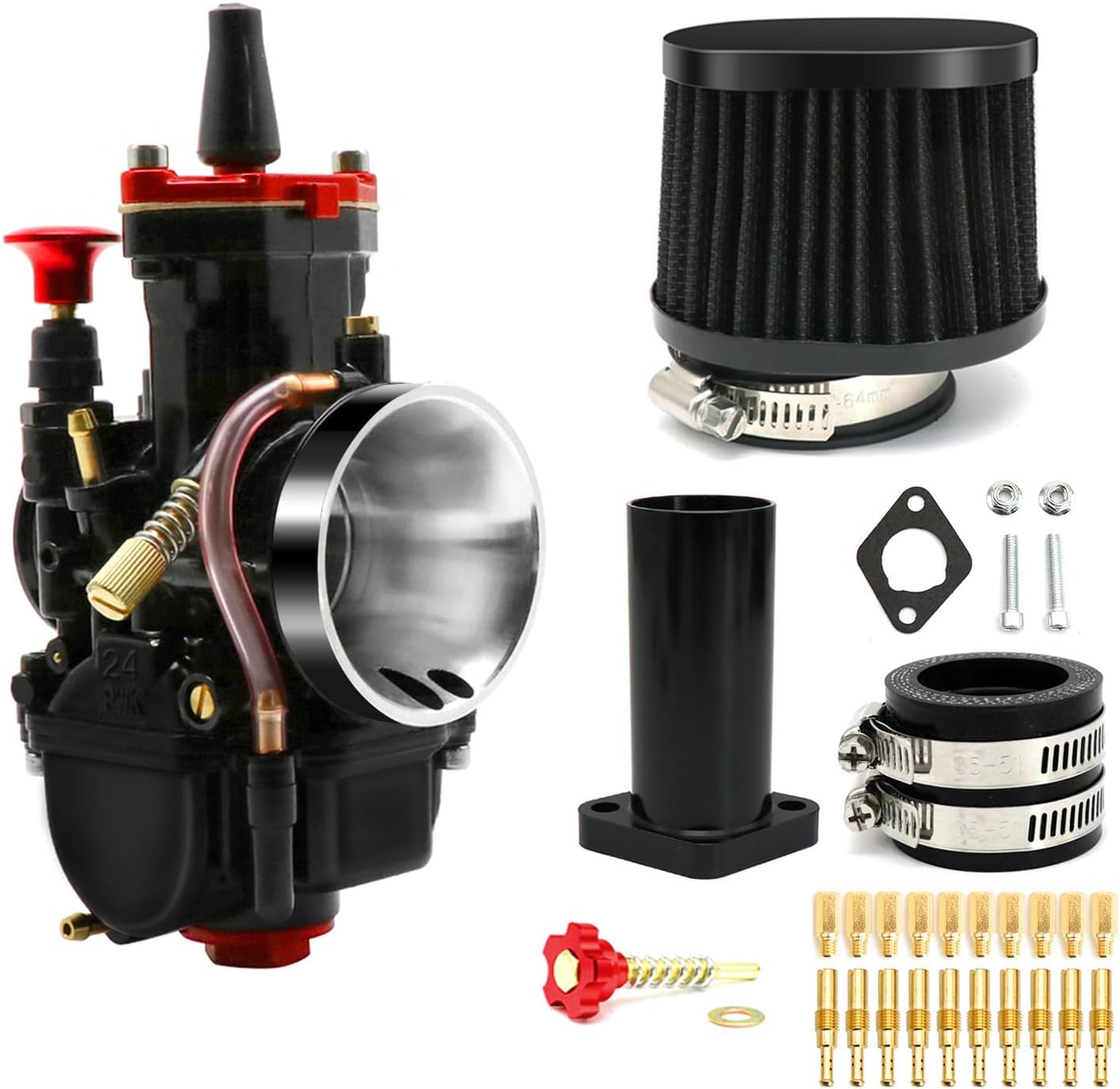 YWLUWEI PWK 28mm Carburetor Kit Universal for 75cc to 125cc 2T 4T Carburetor Air Filter Intake ...