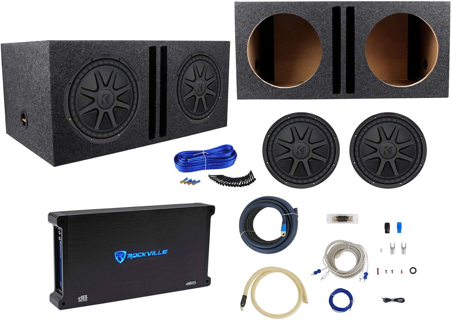 Amazon.com: KICKER 2 50CVX122 CVX 12" 3000w Car Subwoofers+Vented Sub ...
