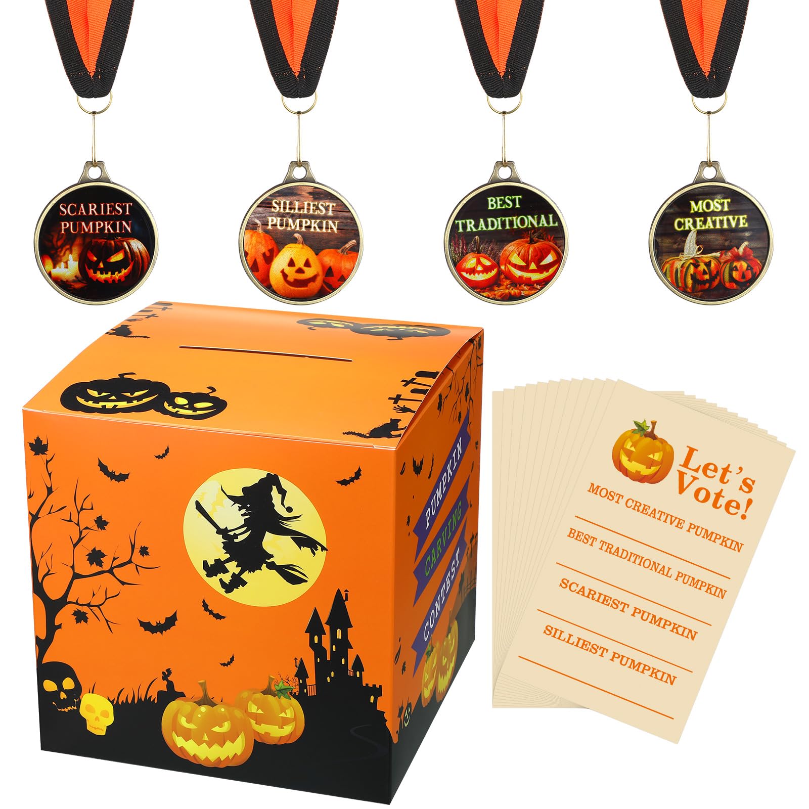 Amazon.com: Sasylvia 55 Pcs Halloween Pumpkin Carving Contest Ballot ...