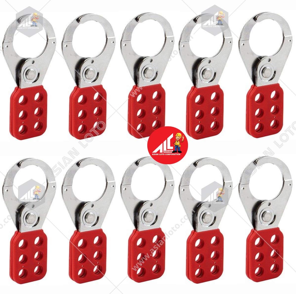 Loto lockout Hasp Vinyl coated Red Set of-10 (ALC-VCHR) : Amazon.in ...