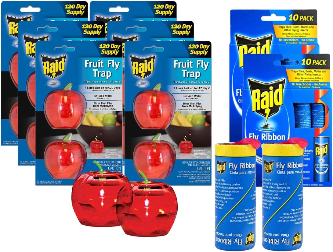 Amazon.com : Raid‌ ‌‌Fly‌ ‌Catcher‌‌ ‌‌Tape & Fly Strips Bundle‌ (32 ...