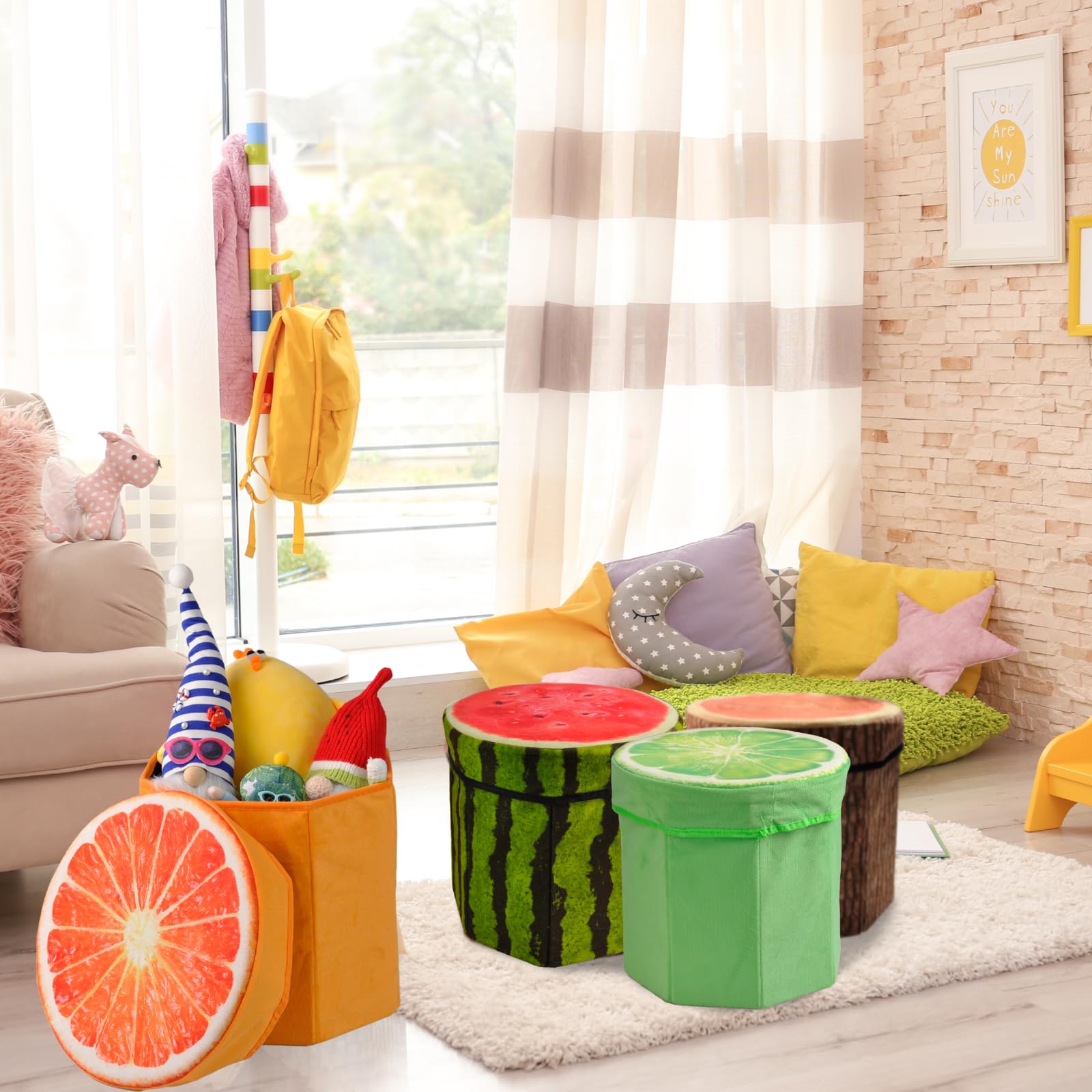 Snapklik.com : Fruit Storage Stool Ottoman,Tree Stump Stool,Cute ...