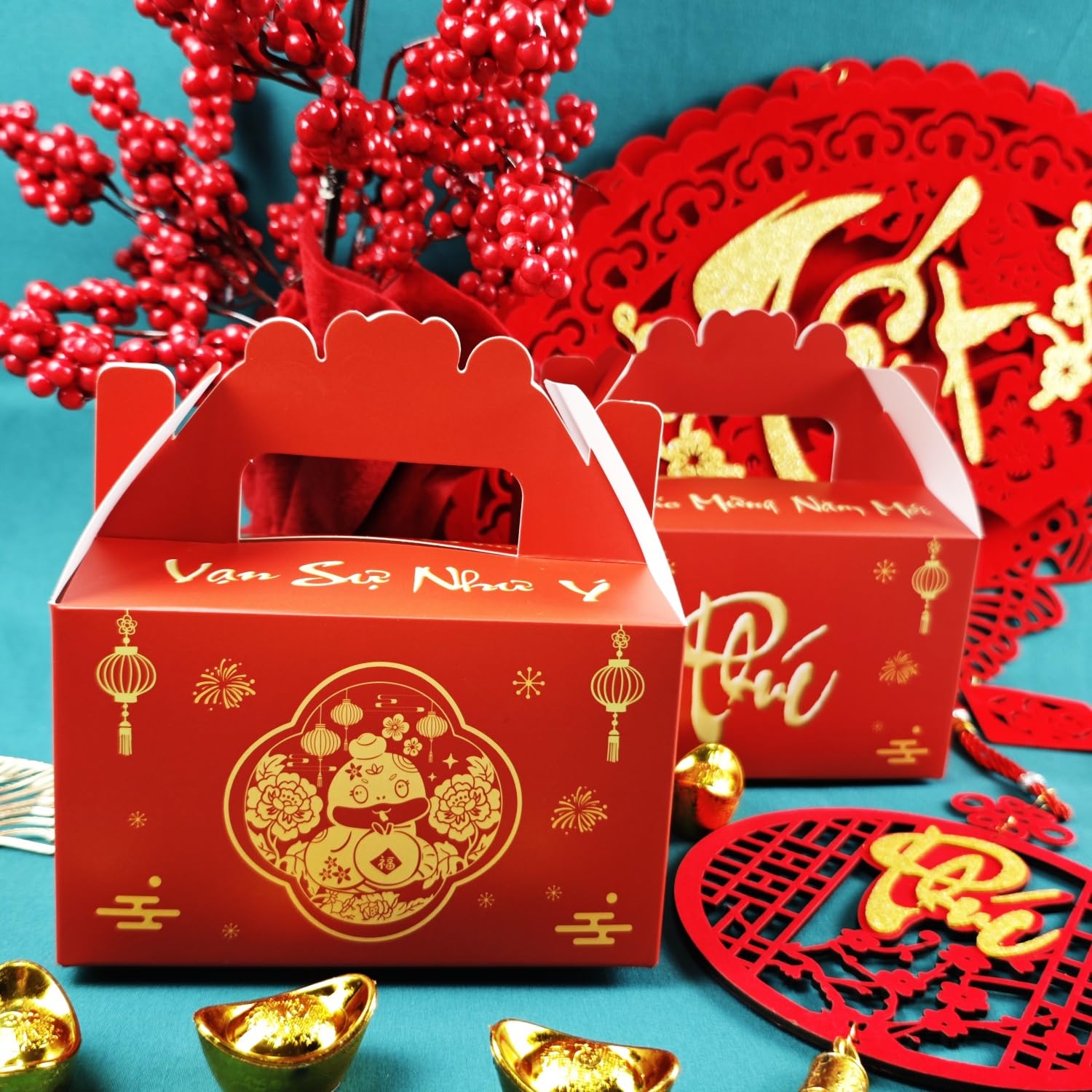 Amazon.com: LOONELO 2025 Happy Vietnamese New Year Treat Boxes, 10pcs ...
